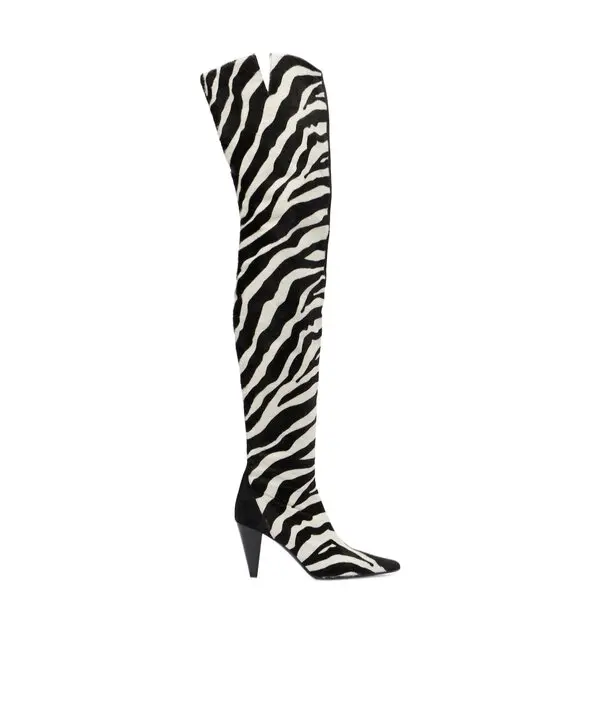 Khaite Harvey 85 Calf Hair Over-the-knee Boots - Black