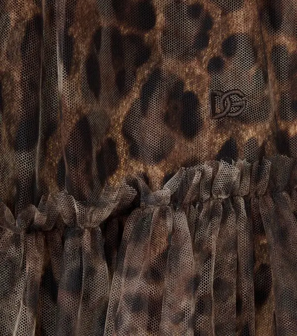 Dolce & Gabbana Leopard-print Ruffled Tulle Dress