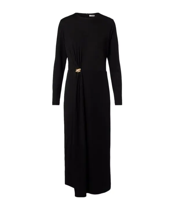 Vince Draped Wool-blend Midi Dress