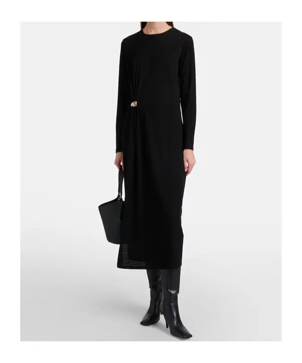 Vince Draped Wool-blend Midi Dress
