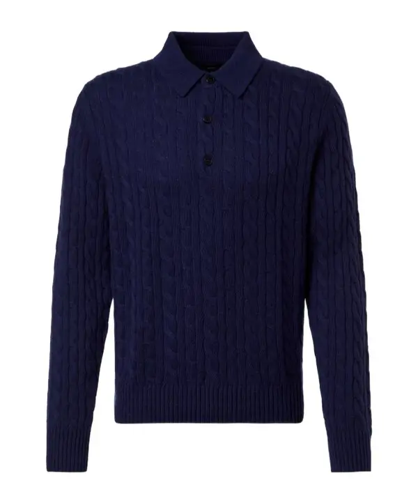 Arch4 Cable-knit Polo Sweater