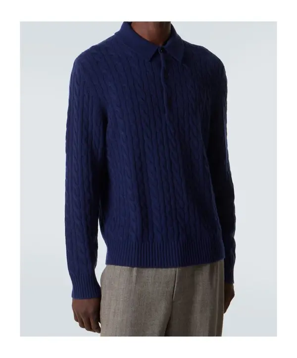 Arch4 Cable-knit Polo Sweater