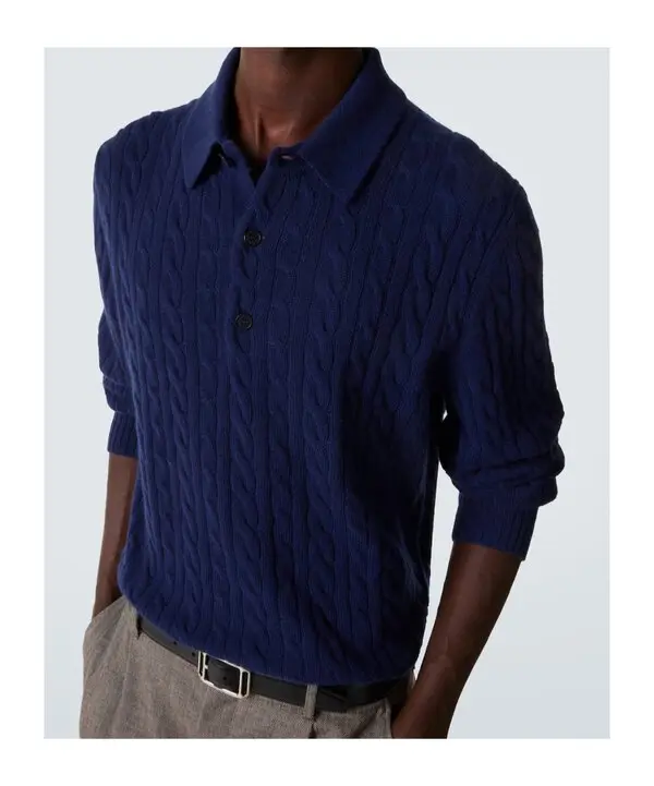 Arch4 Cable-knit Polo Sweater
