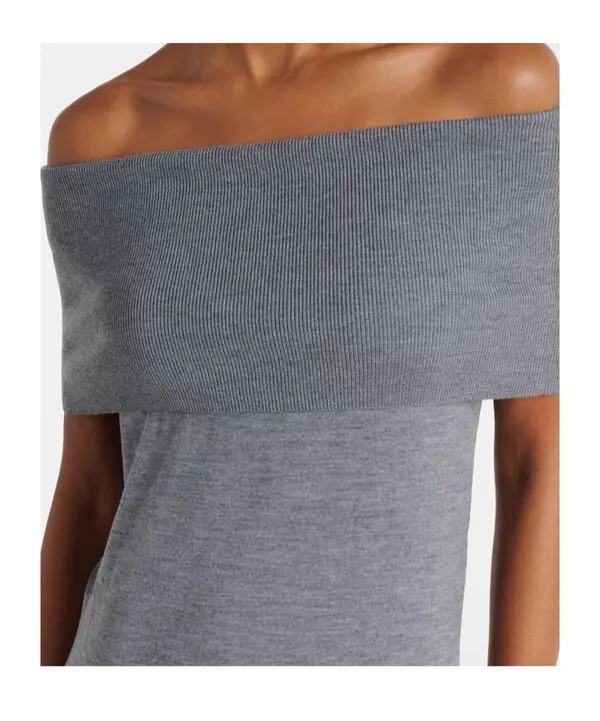 Jardin Des Orangers Off-shoulder Virgin Wool Maxi Dress