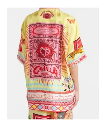 Camilla Collage Kingdom Silk Bowling Shirt