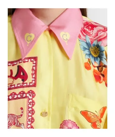 Camilla Collage Kingdom Silk Bowling Shirt