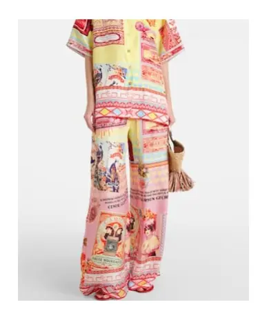 Camilla Printed Silk Wide-leg Pants