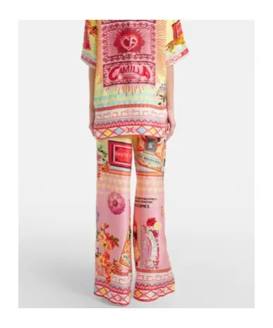 Camilla Printed Silk Wide-leg Pants