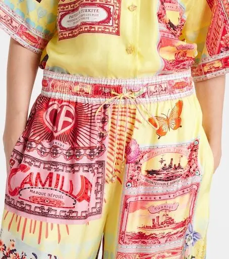Camilla Printed Silk Wide-leg Pants