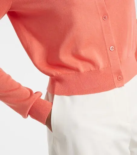 Carolina Herrera Cropped Silk And Cotton Cardigan - Pink