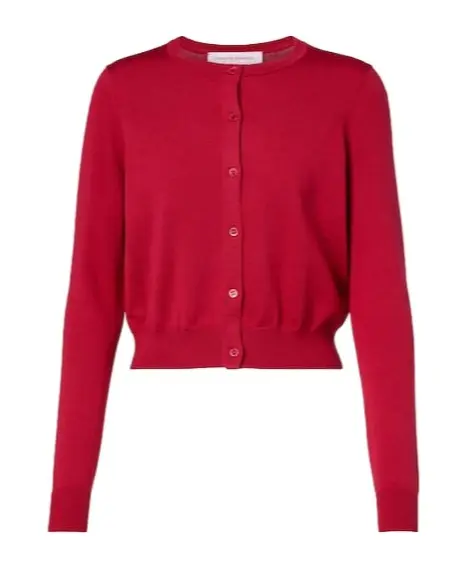 Carolina Herrera Cropped Silk And Cotton Cardigan - Red