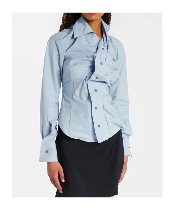 VIVIENNE WESTWOOD Orb Embroidered Cotton Poplin Shirt