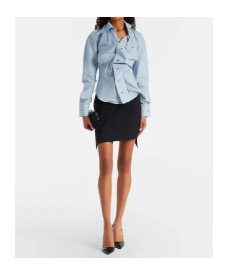 VIVIENNE WESTWOOD Orb Embroidered Cotton Poplin Shirt