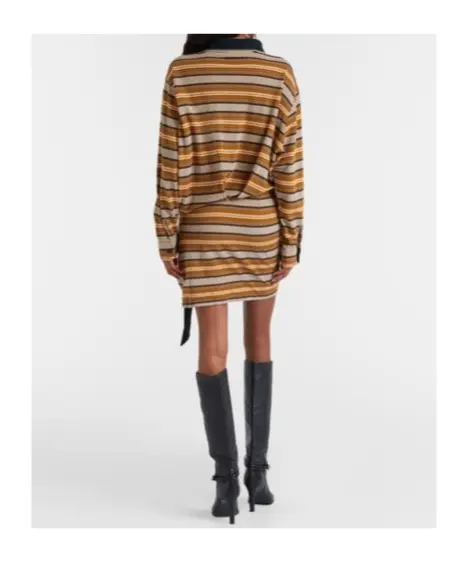 Isabel Marant Étoile Isea Striped Cotton Piqué Polo Dress