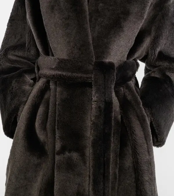 Nour Hammour Juno Shearling Wrap Coat