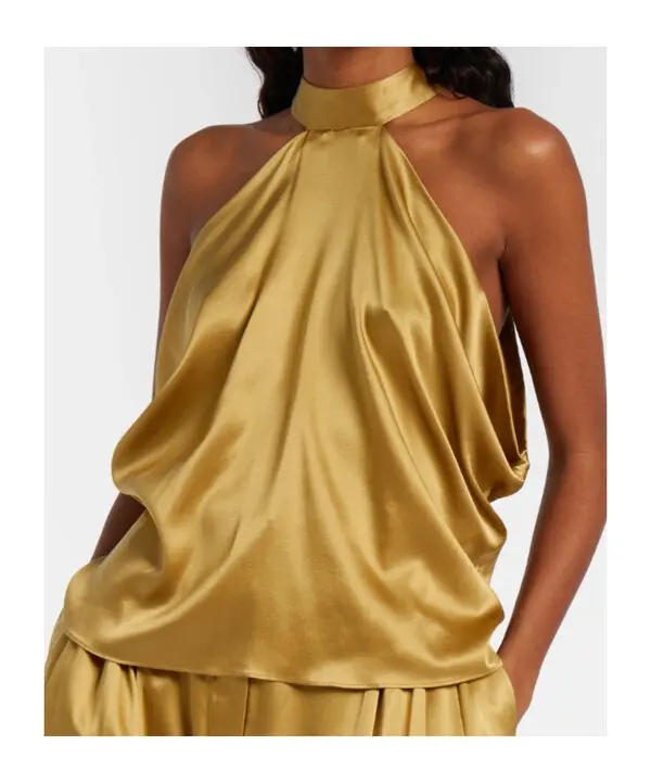 Nina Ricci Open-back Silk-blend Satin Top