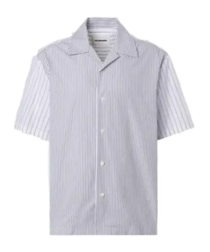 JIL SANDER Striped Cotton Bowling Shirt