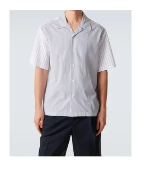 JIL SANDER Striped Cotton Bowling Shirt