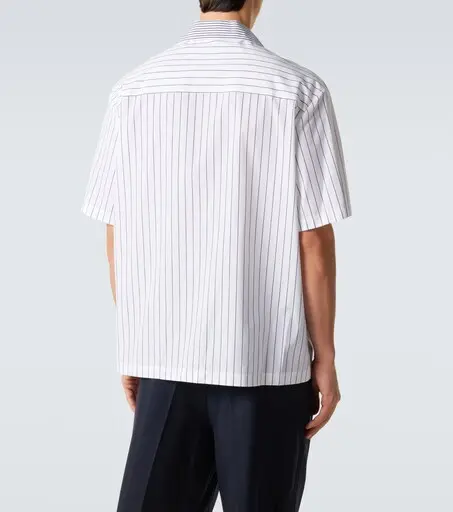 JIL SANDER Striped Cotton Bowling Shirt