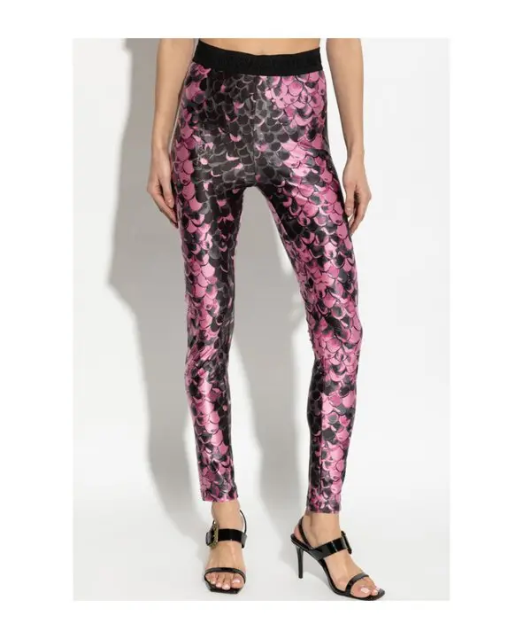 Versace Logo Waistband Printed Leggings