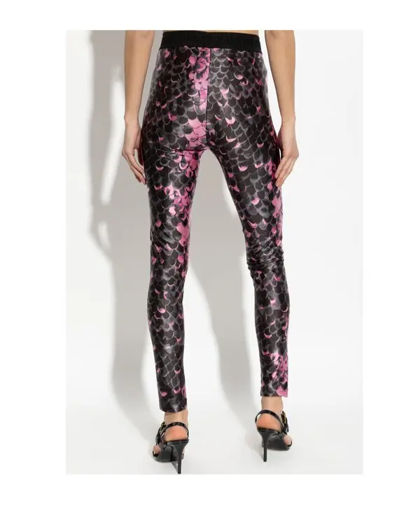 Versace Logo Waistband Printed Leggings