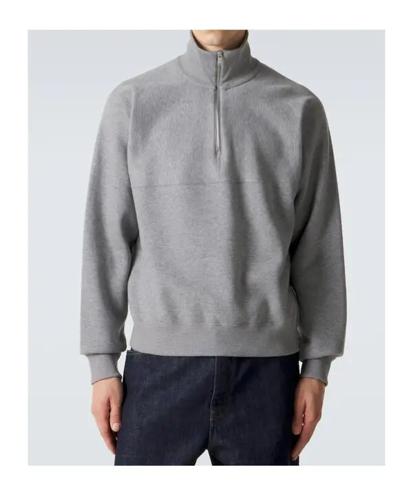 JIL SANDER Cotton Terry Half-zip Sweatshirt