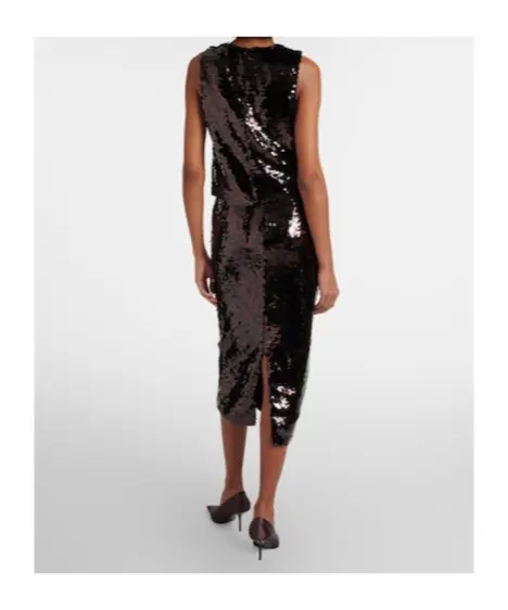 Staud Ciara Sequined Pencil Skirt
