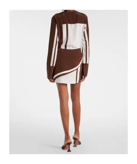 SIR. Printed Silk Satin Minidress
