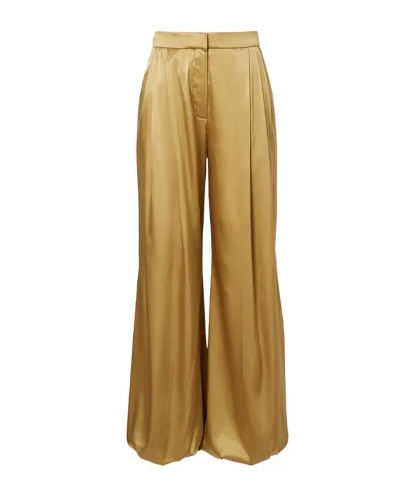 Nina Ricci Silk-blend Satin Wide-leg Pants