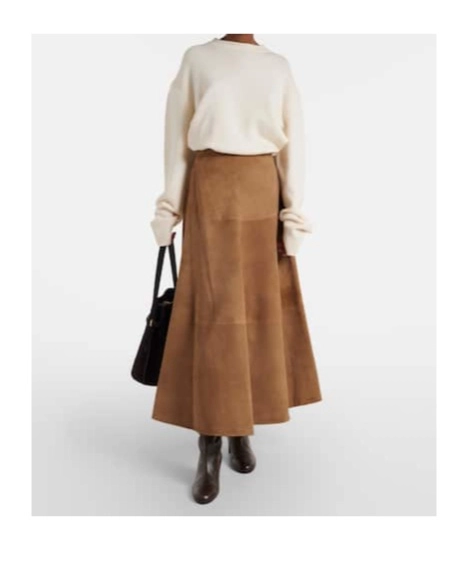 Altuzarra Varda Suede Midi Skirt