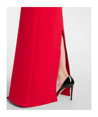 SAFIYAA LONDON Ryan Ruffled Off-shoulder Crêpe Gown
