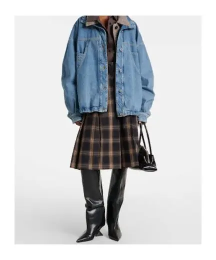 Attico Oversized Denim Bomber Jacket