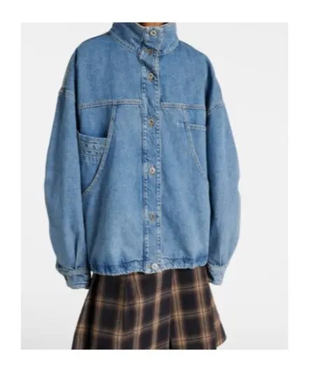 Attico Oversized Denim Bomber Jacket