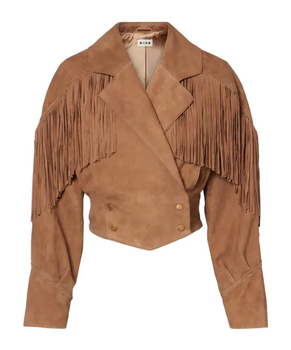 Rixo Fishtail Embellished Leather Jacket