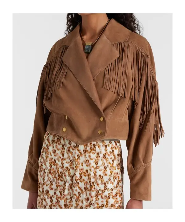 Rixo Fishtail Embellished Leather Jacket - No