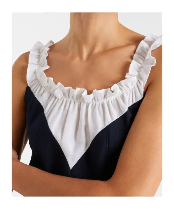 SHUSHU/TONG Ruffled Wool And Silk Minidress