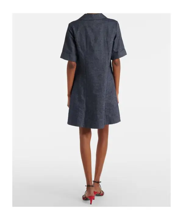 Vince Cotton And Linen Chambray Minidress