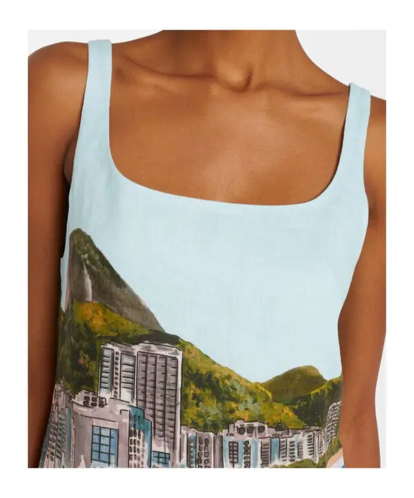 Farm Rio Printed Linen Minidress