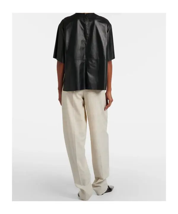 JOSEPH Leather Short-sleeved T-shirt