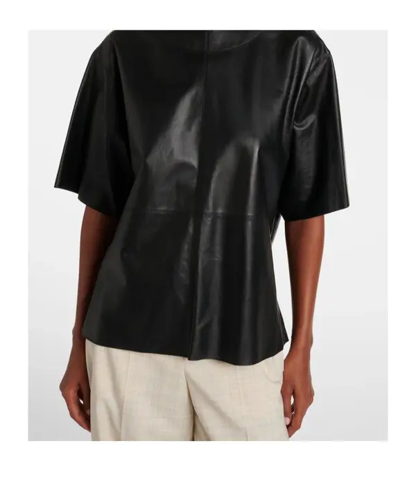 JOSEPH Leather Short-sleeved T-shirt