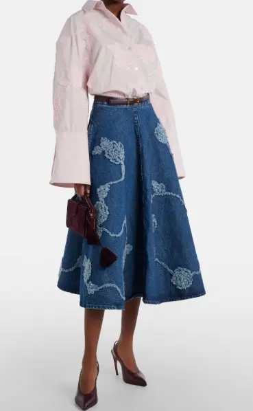 ROTATE BY BIRGER CHRISTENSEN Denim Skirt