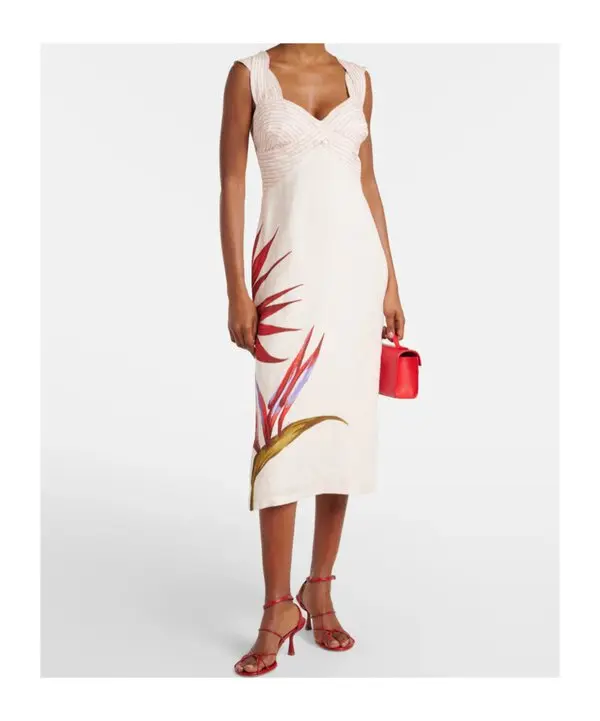 Farm Rio Floral Linen Midi Dress
