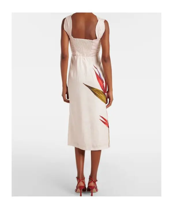 Farm Rio Floral Linen Midi Dress