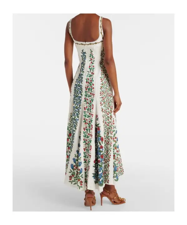Farm Rio Floral Linen-blend Maxi Dress