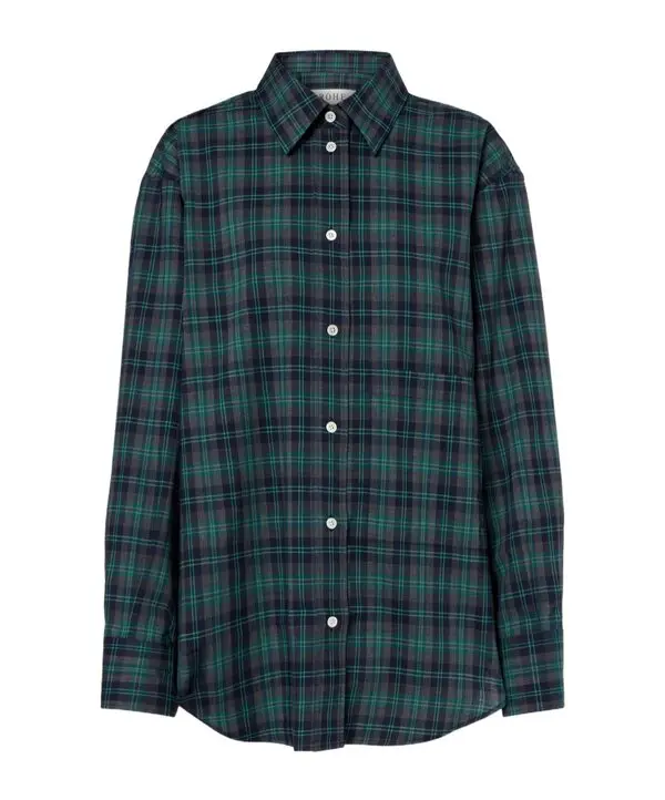 RÓHE Checked Oversized Wool-blend Shirt