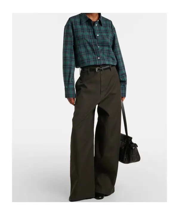 RÓHE Checked Oversized Wool-blend Shirt