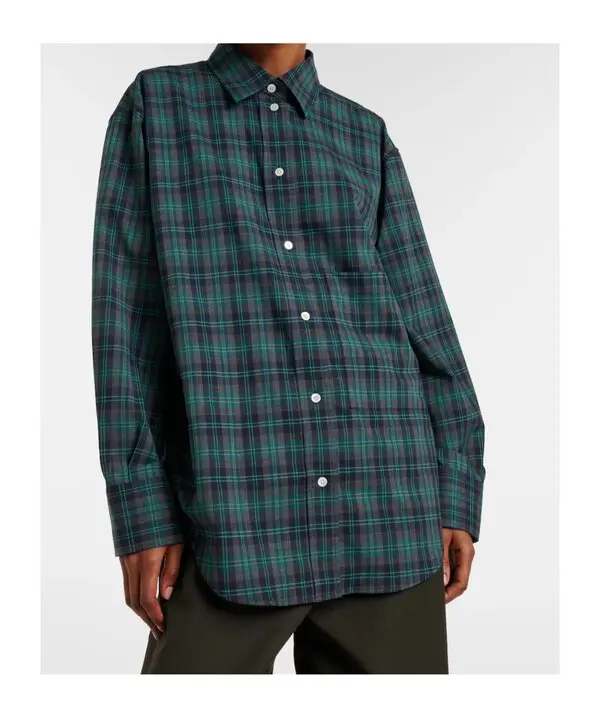 RÓHE Checked Oversized Wool-blend Shirt