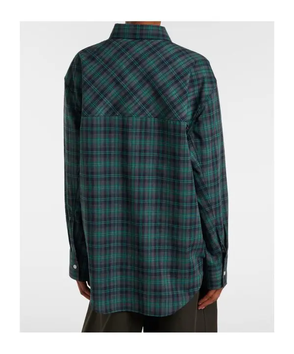 RÓHE Checked Oversized Wool-blend Shirt