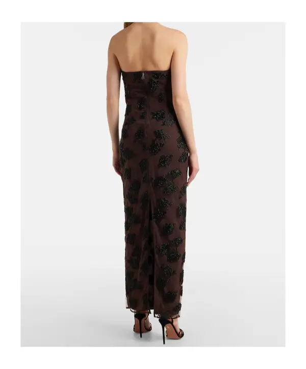 ROTATE BY BIRGER CHRISTENSEN Beaded Floral Maxi Dress
