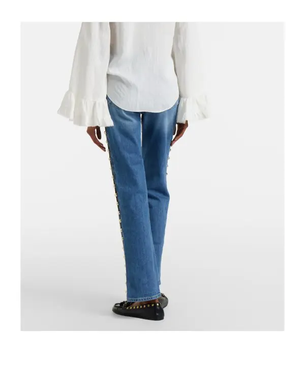 Simkhai Amelia Studded Straight Jeans